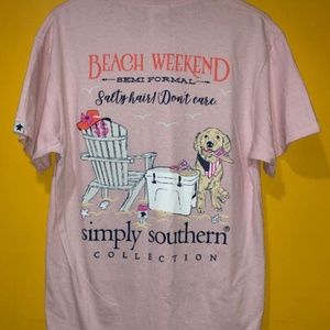 Simply Southern | Tops | Nwt Simply Southern Soft Pink Beach Weekend ...